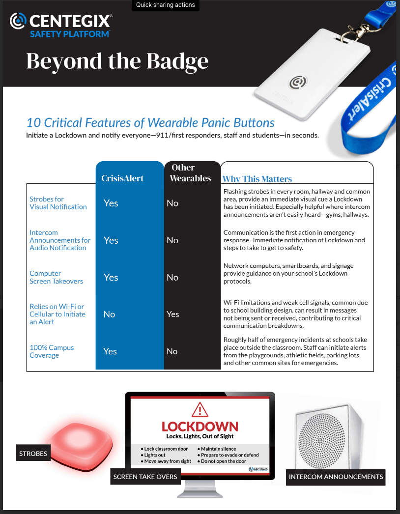 Critical Features of Wearable Panic Buttons | CENTEGIX